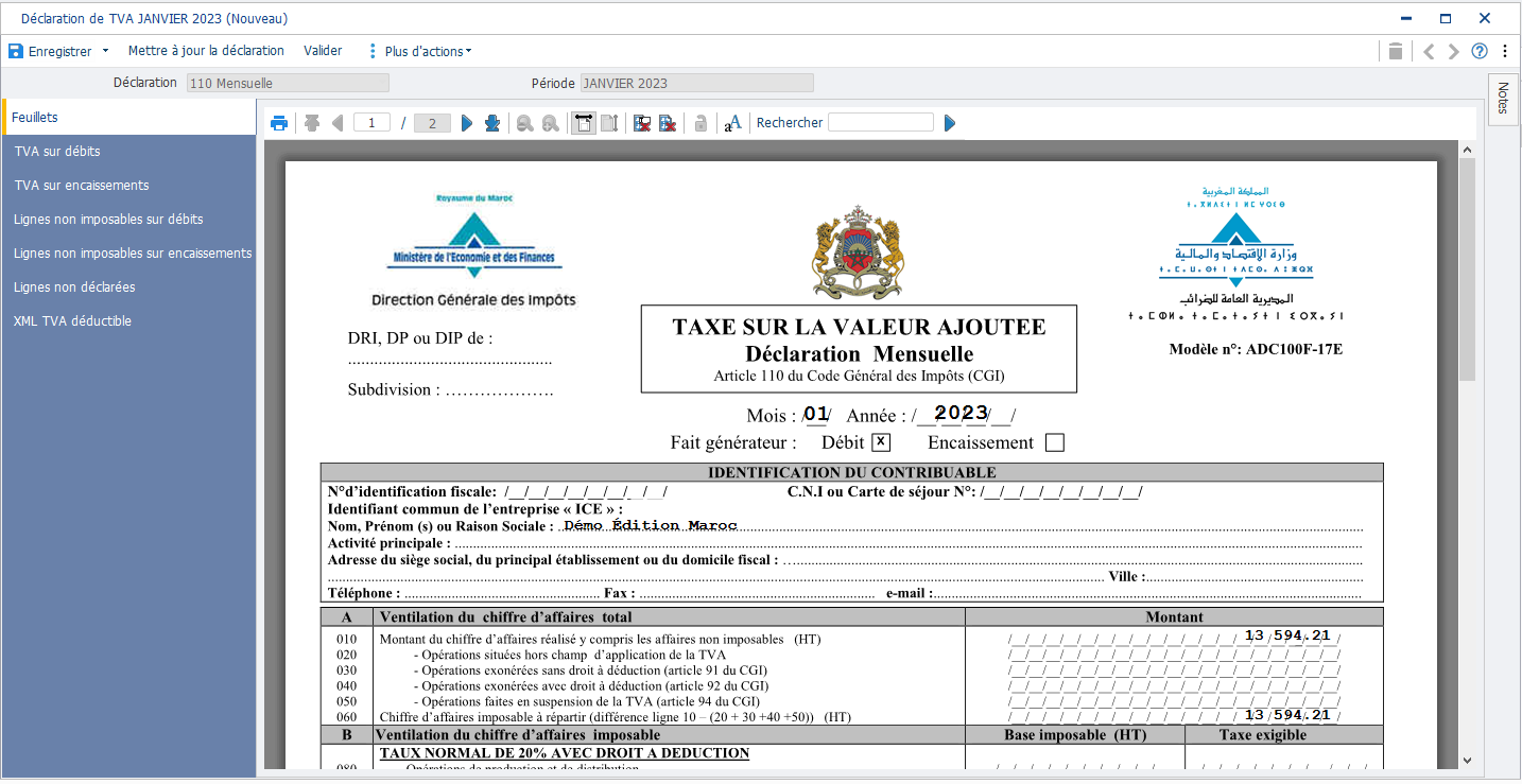 Préparer et déclarer une déclaration de TVA dans EBP Comptabilité – EBP Centre d'aide Maroc